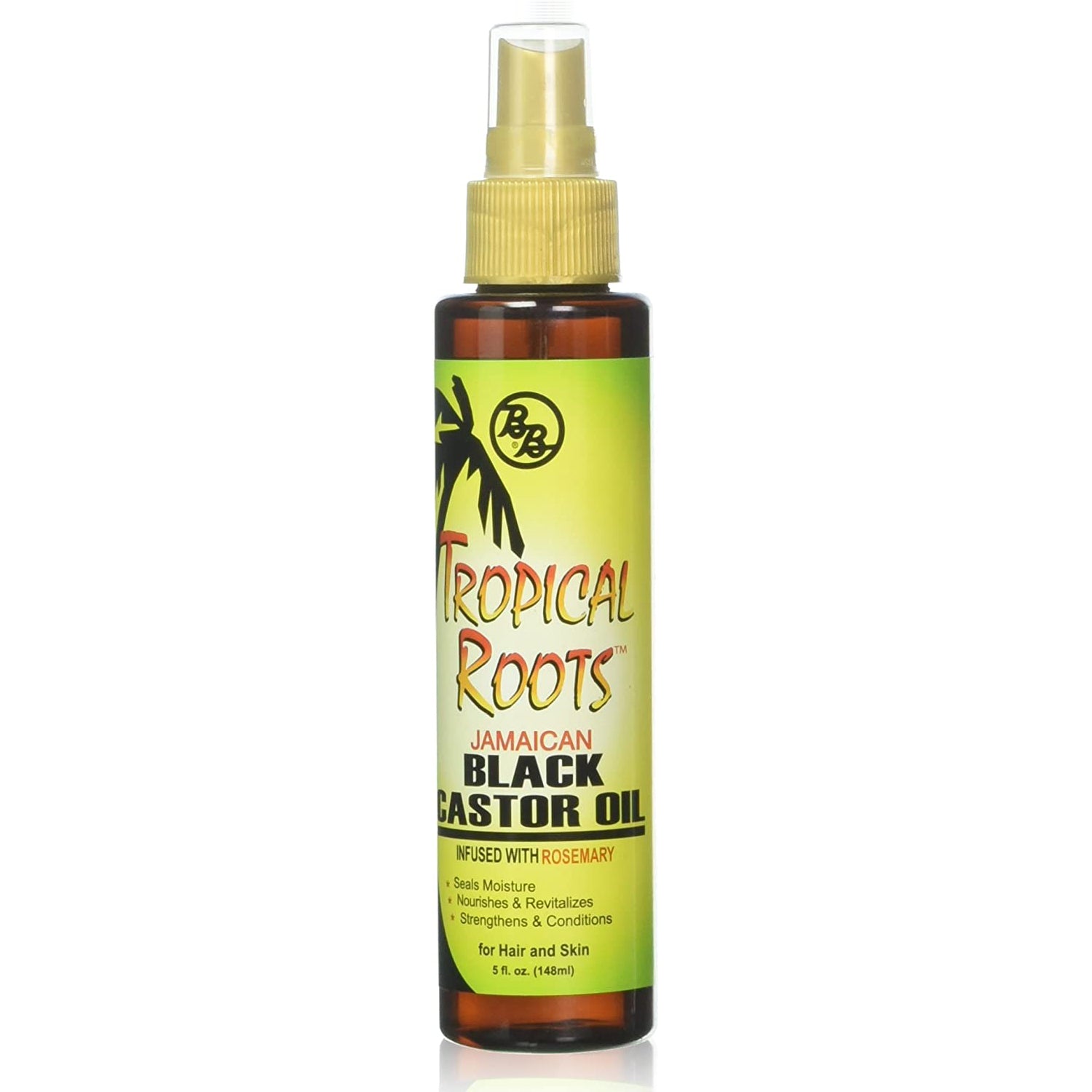 [Bb] Tropical Roots Jamaican Black Castor Oil 5Oz Infused With Rosemar